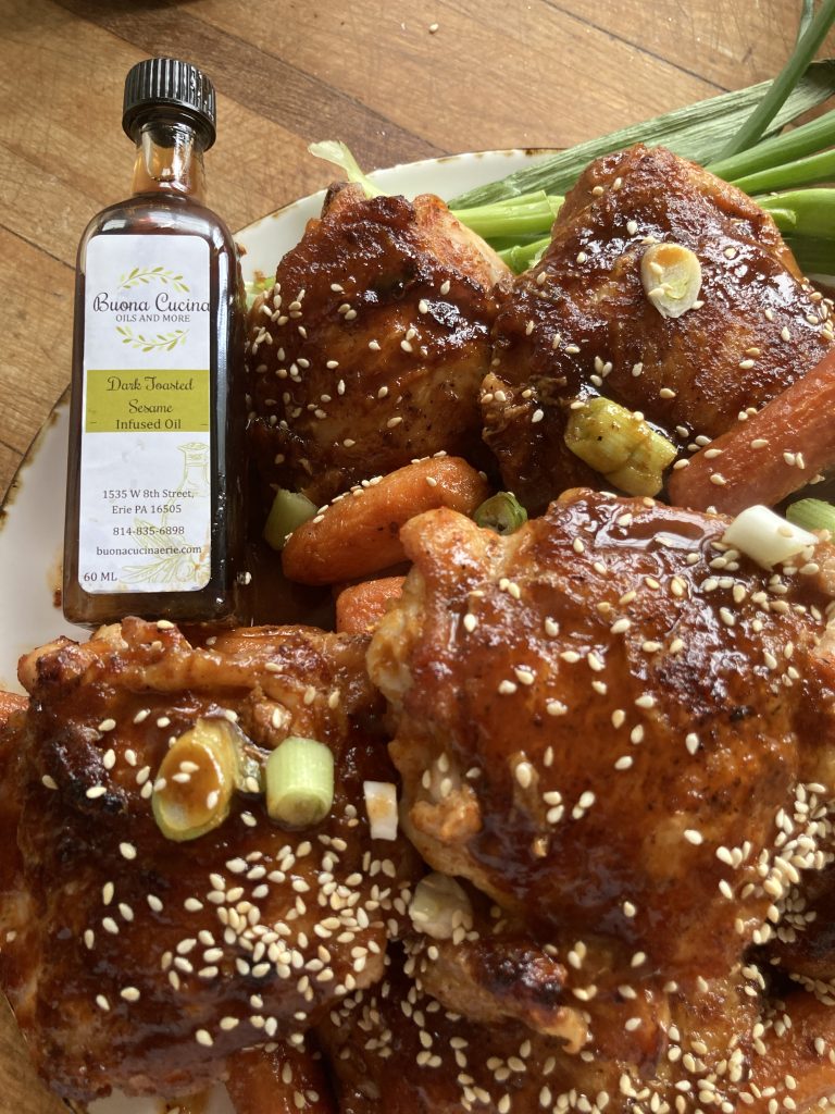 One-Skillet Roasted Sesame Chicken Thighs | Buona Cucina